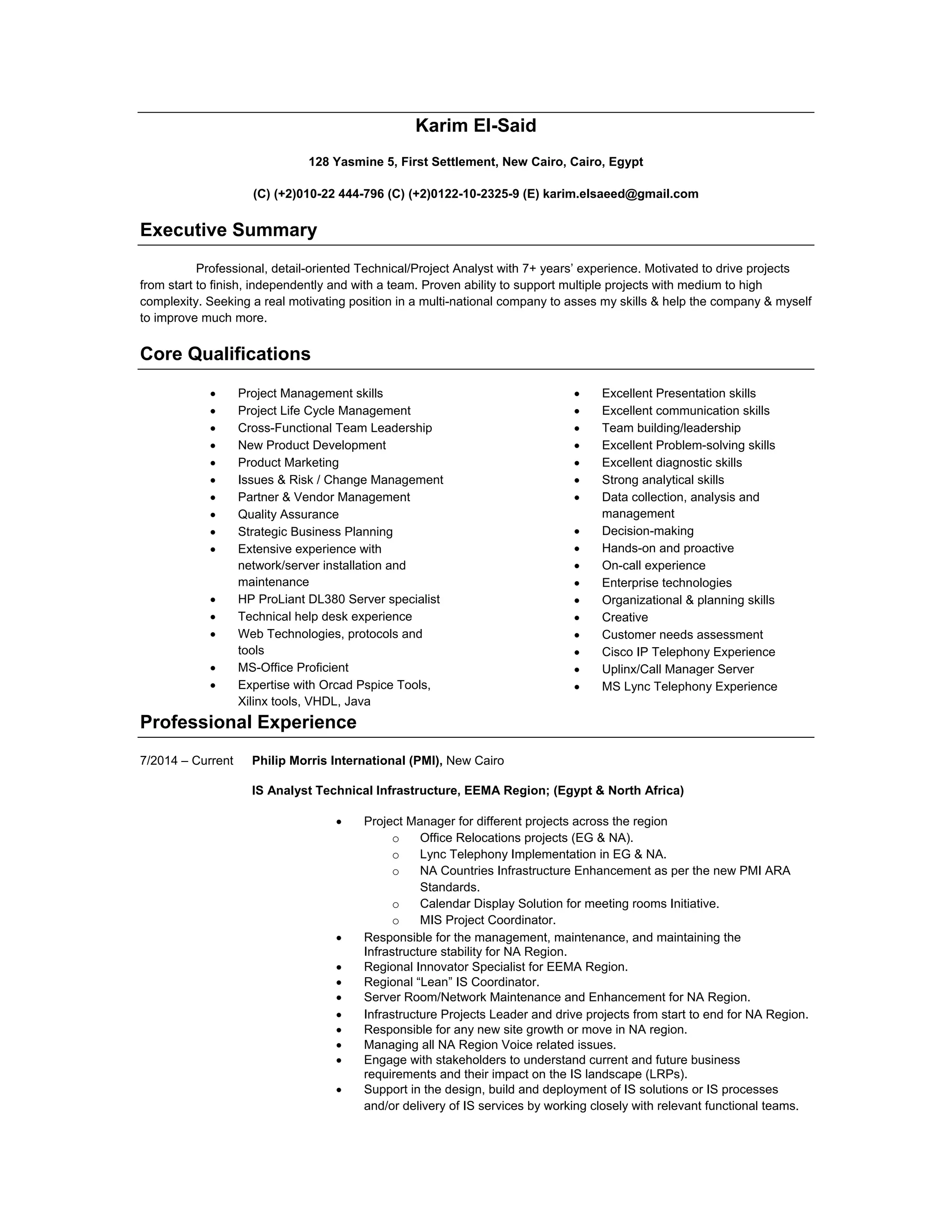 Karim El-Said CV - V5 | PDF