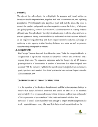 SALES CHARTER | PDF
