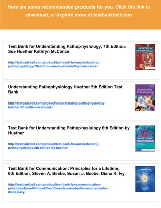 Test Bank for Understanding Pathophysiology, 4th Edition: Sue E ...