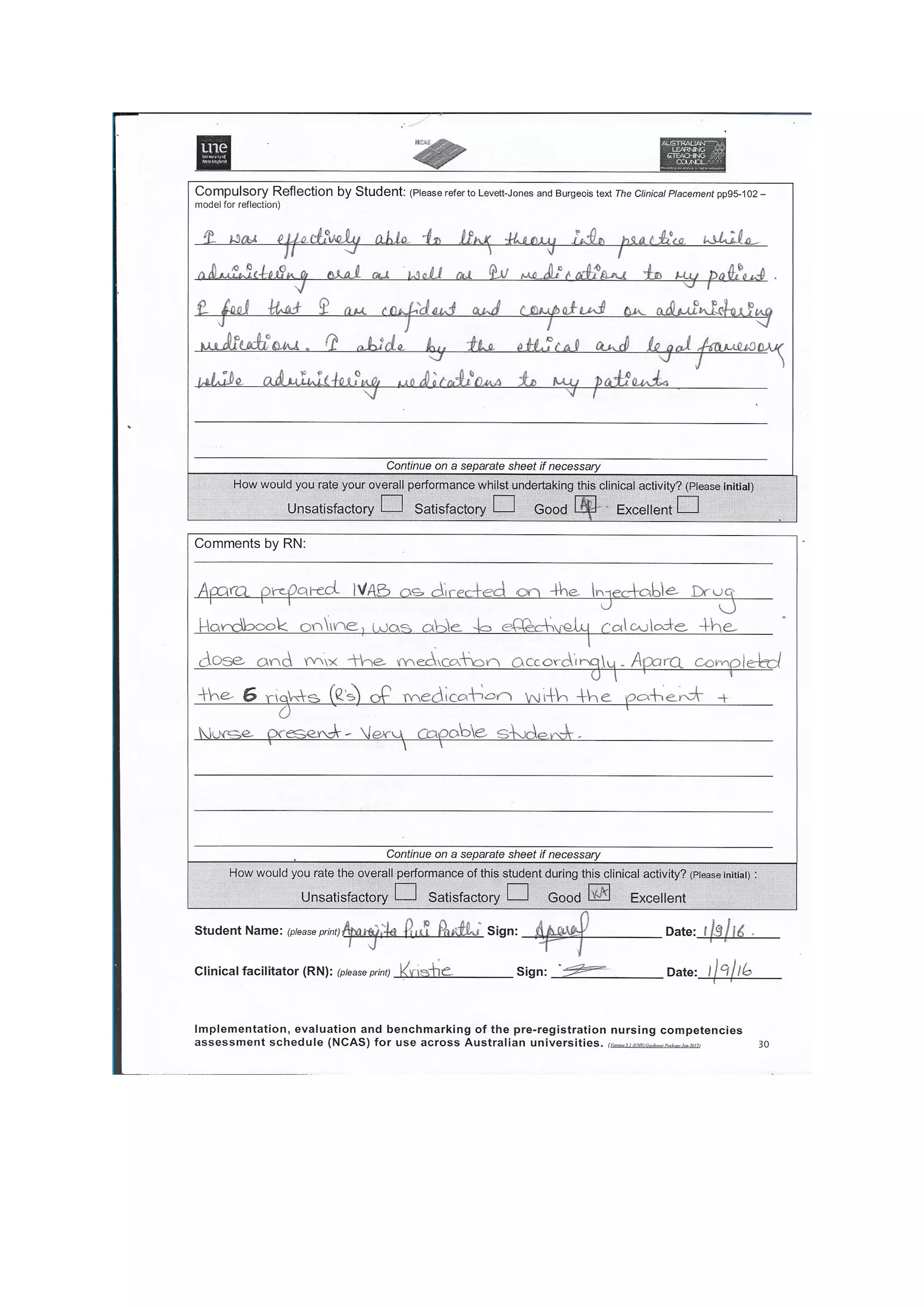 Appendix 2 (Clinical placement assessment medication administration) | PDF