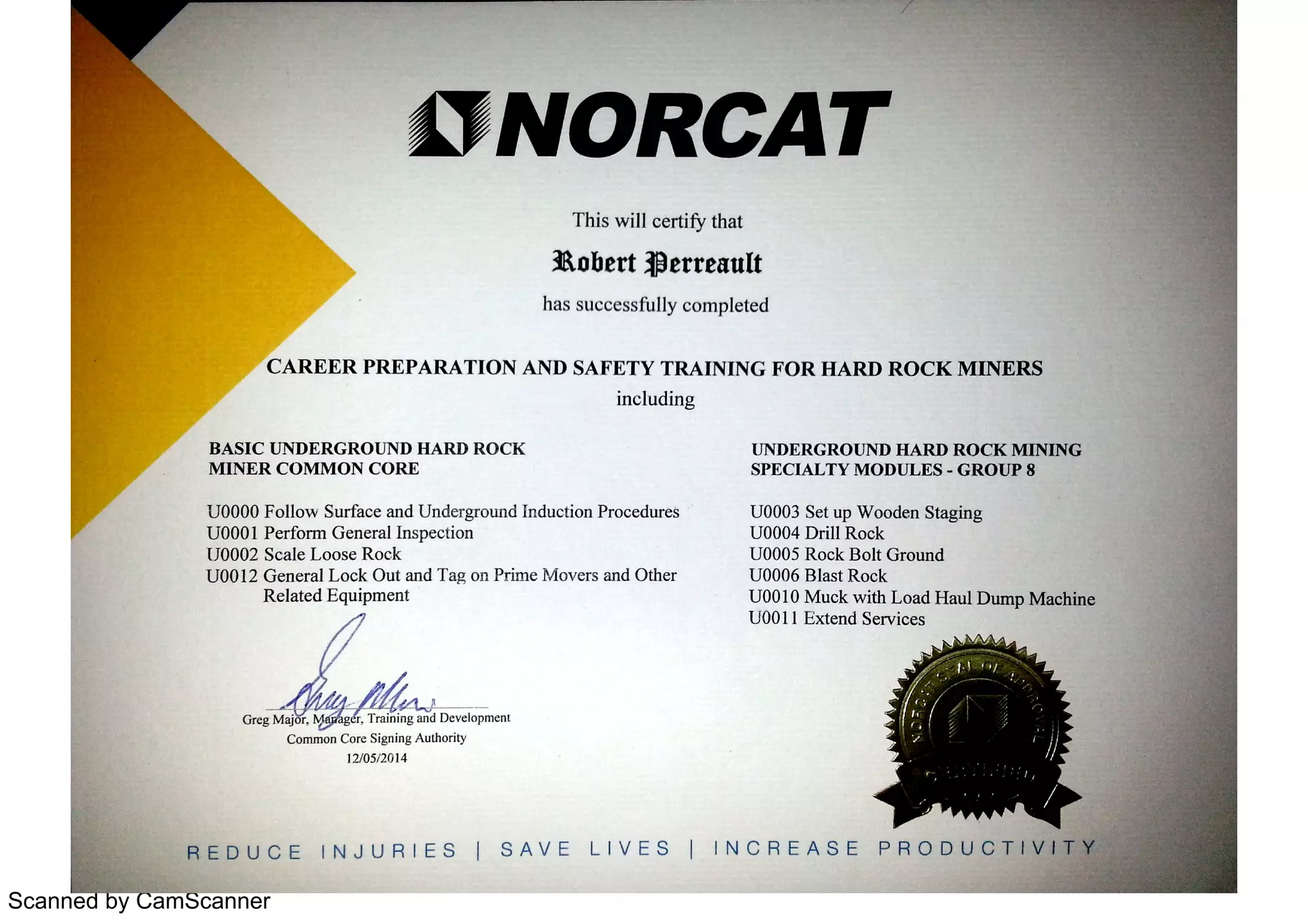 NORCAT CC CERTIFICATE | PDF