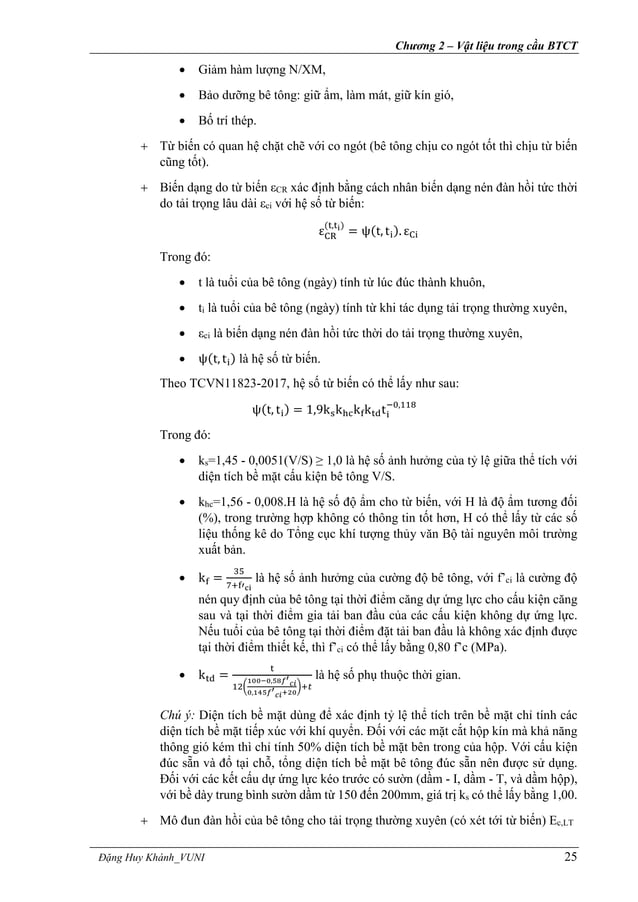 Bài giảng thiết kế cầu BTCT theo tiêu chuẩn mới TCVN 118232017 | PDF
