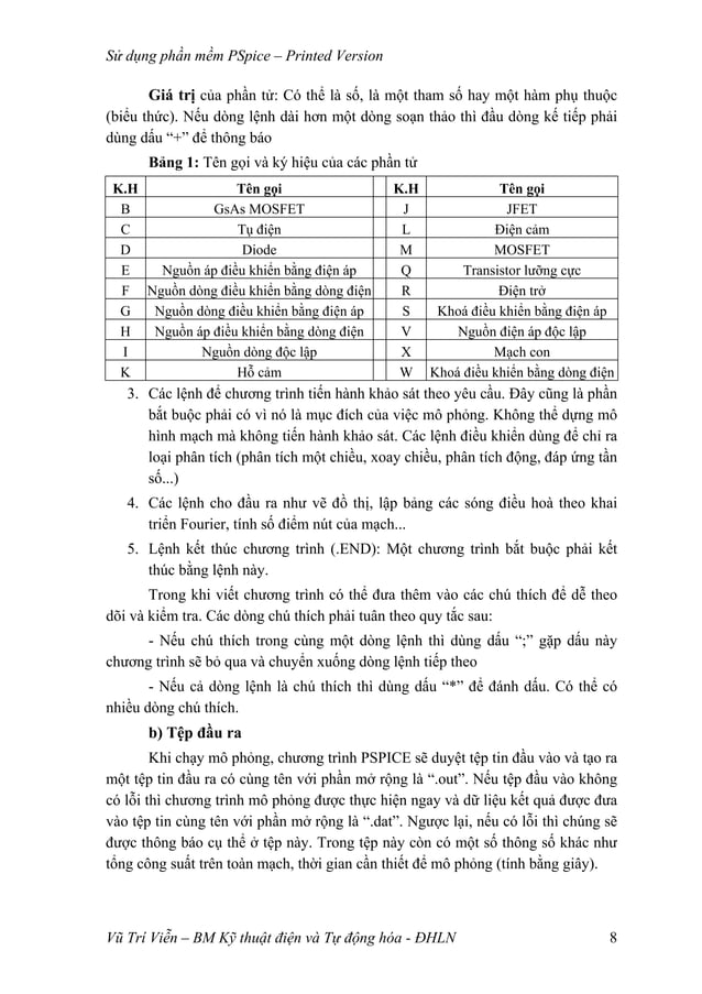 Huong dan su dung phan mem Pspice | PDF