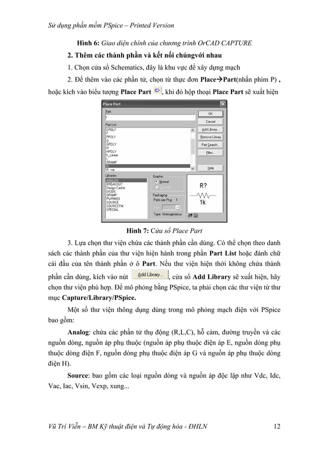 Huong dan su dung phan mem Pspice | PDF