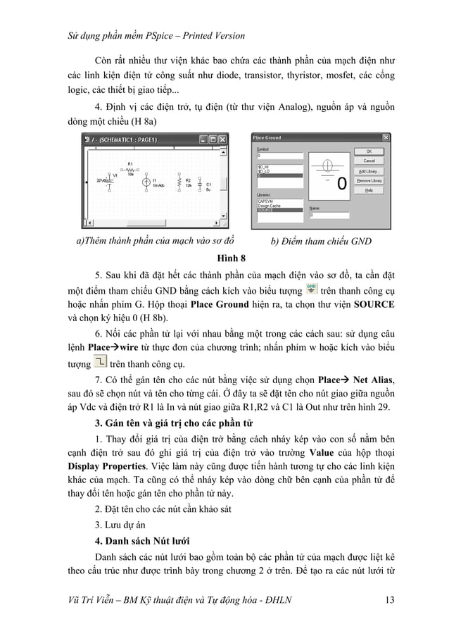 Huong dan su dung phan mem Pspice | PDF