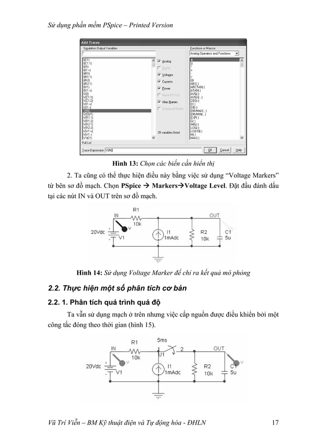 Huong dan su dung phan mem Pspice | PDF