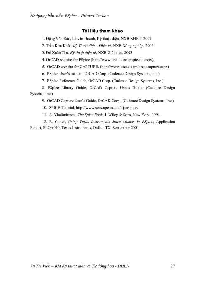 Huong dan su dung phan mem Pspice | PDF