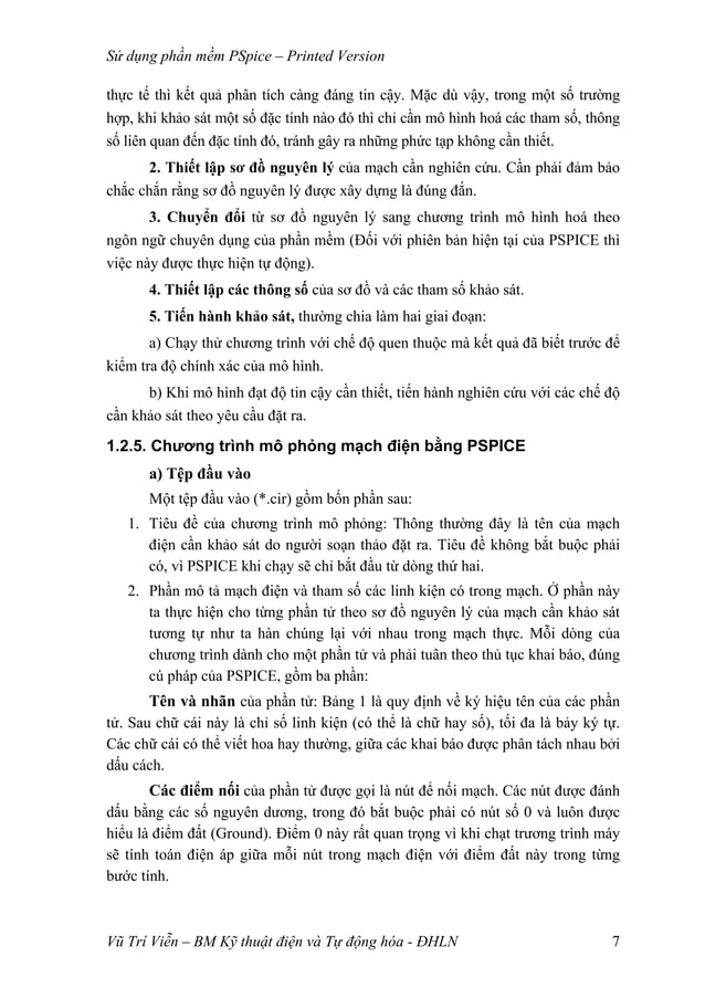 Huong dan su dung phan mem Pspice | PDF