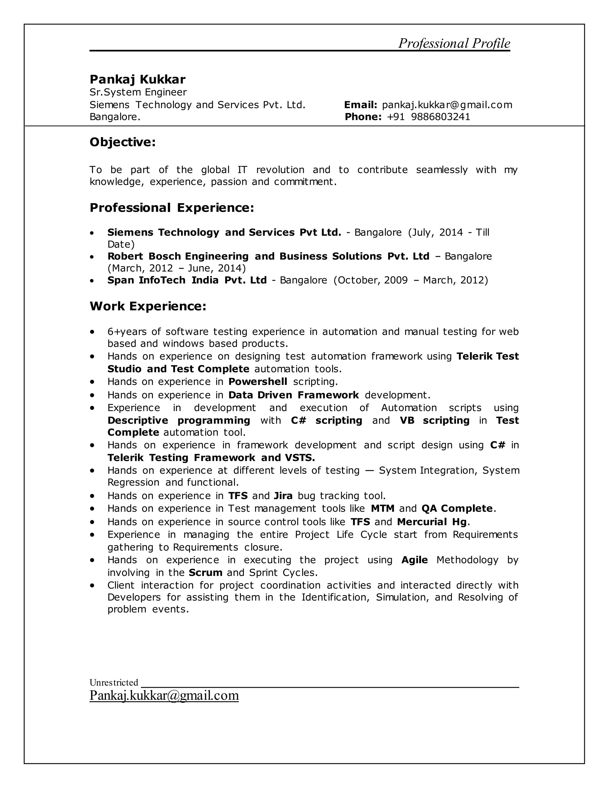 Resume_Pankaj | PDF