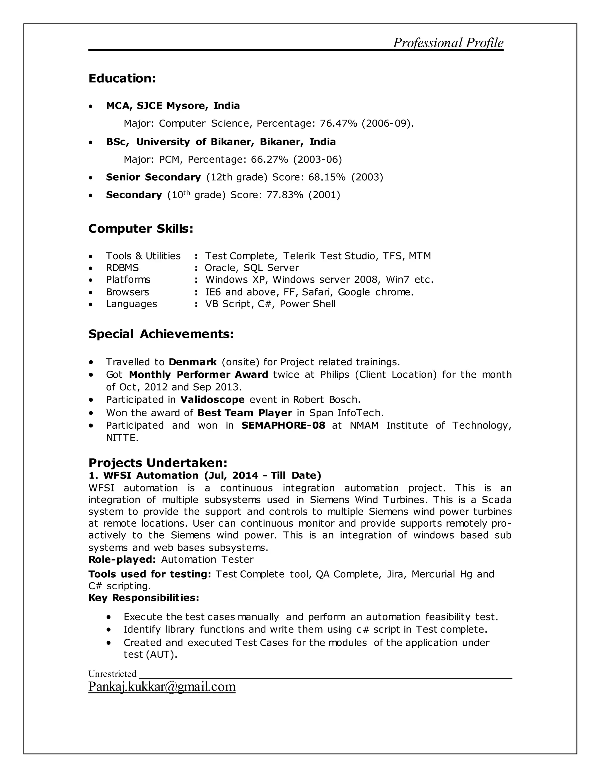 Resume_Pankaj | PDF