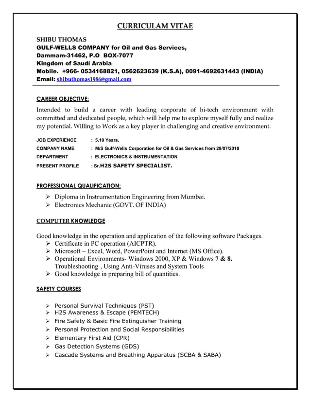 Shibu Thomas-CV | PDF