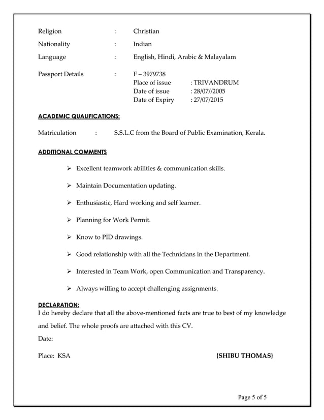 Shibu Thomas-CV | PDF