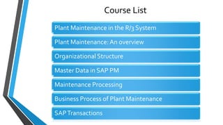 SAP PM Plant Maintenance Overview | PDF