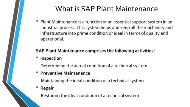 SAP PM Plant Maintenance Overview | PDF