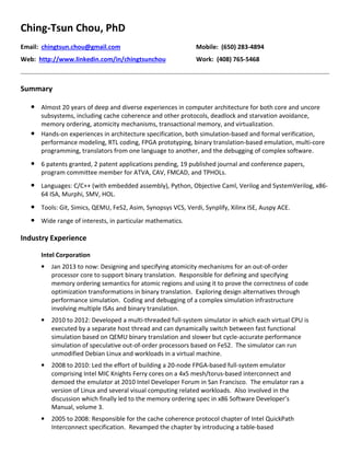ctchou-resume | PDF | Computing | Technology & Computing