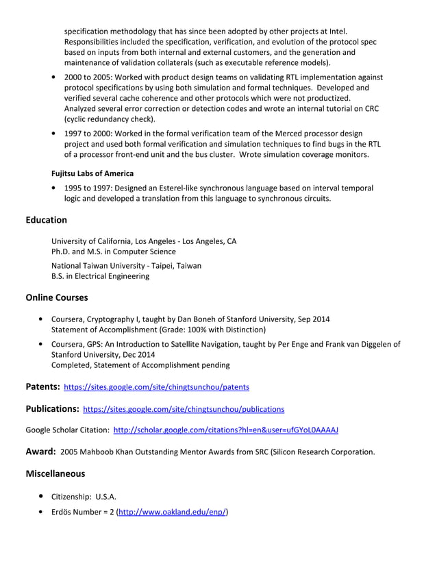ctchou-resume | PDF | Computing | Technology & Computing