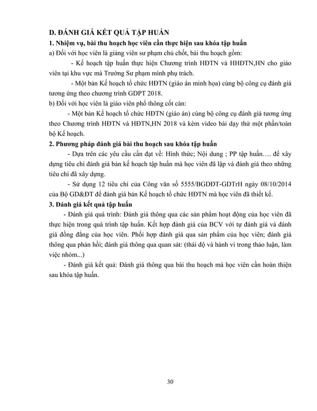 TÀI LIỆU TẬP HUẤN HƯỚNG DẪN THỰC HIỆN CHƯƠNG TRÌNH HOẠT ĐỘNG TRẢI NGHIỆM VÀ HOẠT ĐỘNG TRẢI ...