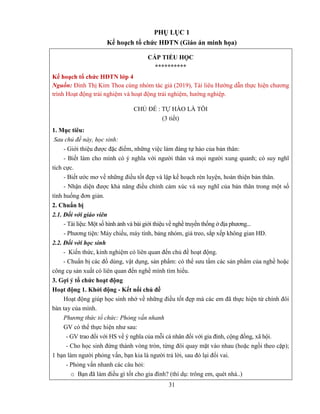 TÀI LIỆU TẬP HUẤN HƯỚNG DẪN THỰC HIỆN CHƯƠNG TRÌNH HOẠT ĐỘNG TRẢI NGHIỆM VÀ HOẠT ĐỘNG TRẢI ...
