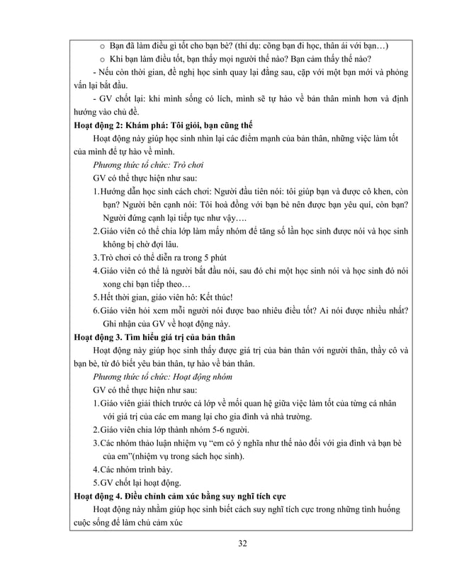 TÀI LIỆU TẬP HUẤN HƯỚNG DẪN THỰC HIỆN CHƯƠNG TRÌNH HOẠT ĐỘNG TRẢI NGHIỆM VÀ HOẠT ĐỘNG TRẢI ...