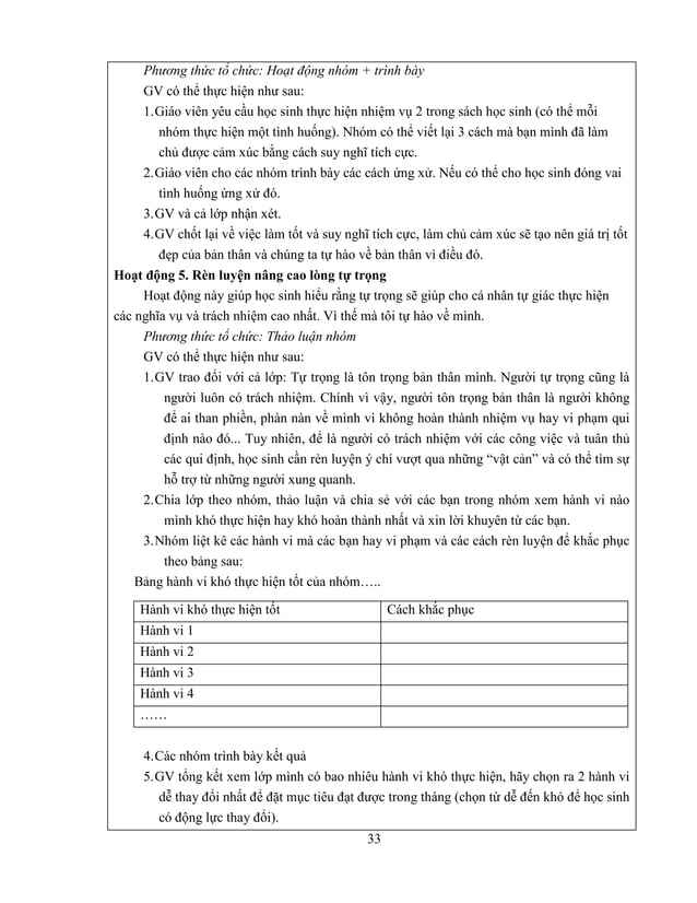 TÀI LIỆU TẬP HUẤN HƯỚNG DẪN THỰC HIỆN CHƯƠNG TRÌNH HOẠT ĐỘNG TRẢI NGHIỆM VÀ HOẠT ĐỘNG TRẢI ...