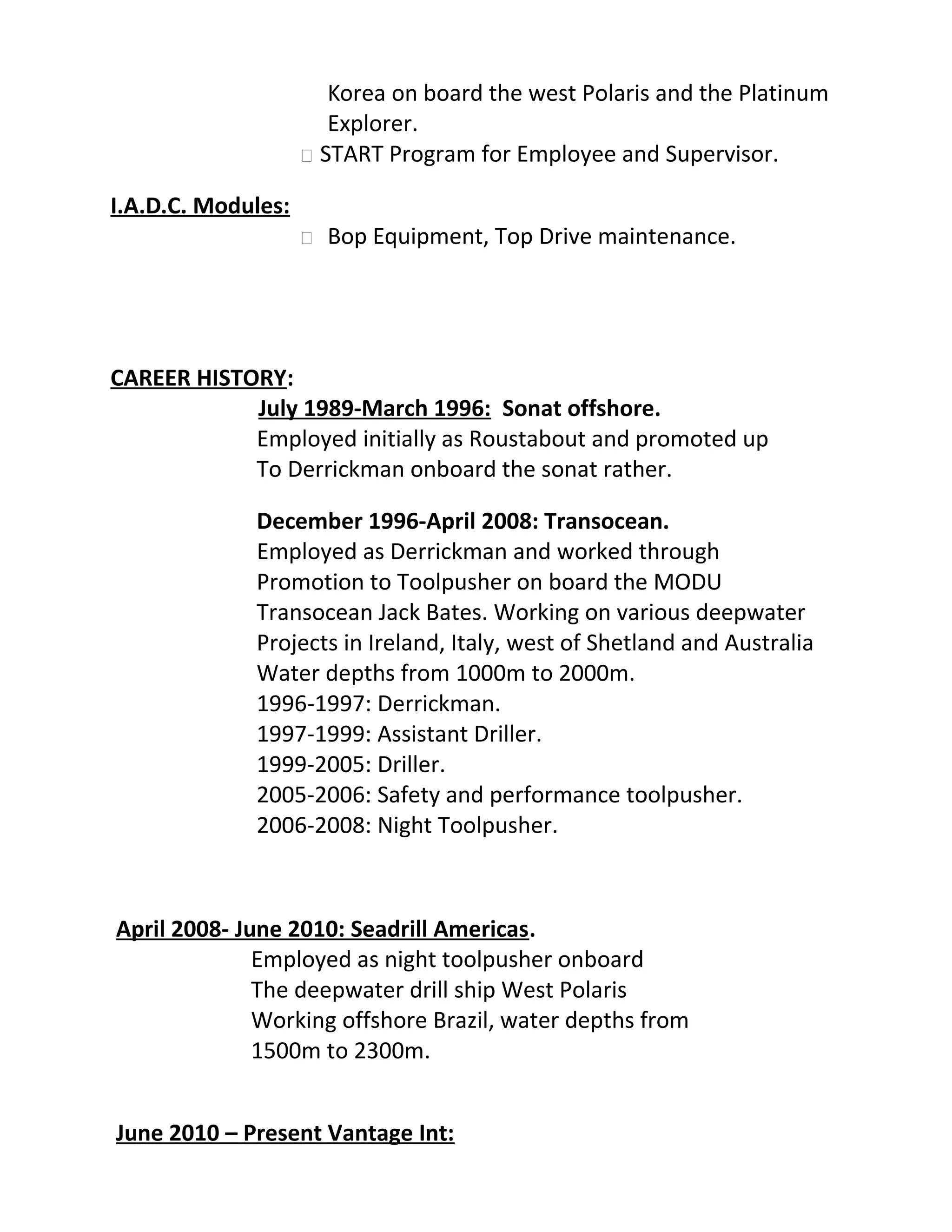 Robert Mclean c.v | RTF