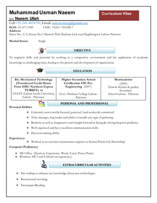 usman Cv | DOCX