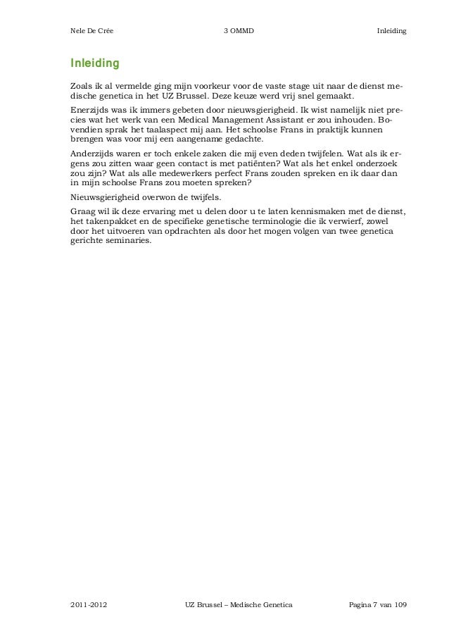 Stageverslag Inleiding