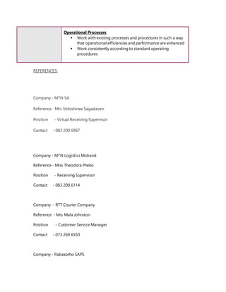 lerato mapea kgwedi resume shirley updated | DOCX