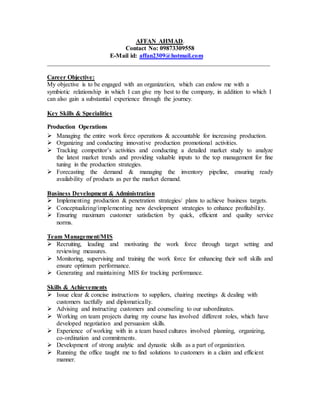 AFFAN AHMAD Final Cv | DOCX