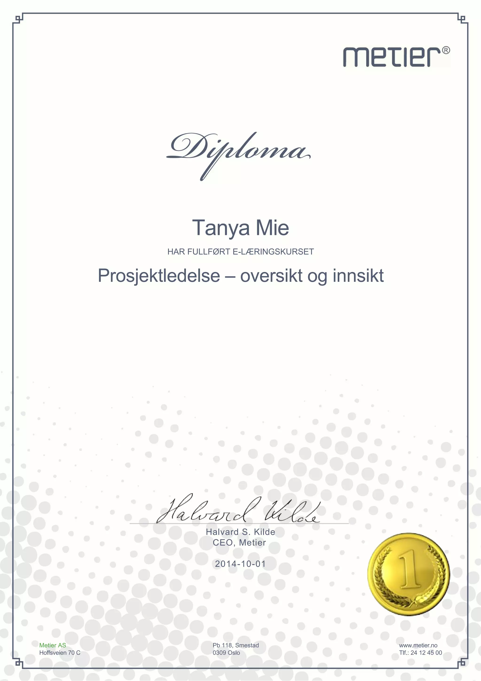 Diploma prosjektledelse | PDF