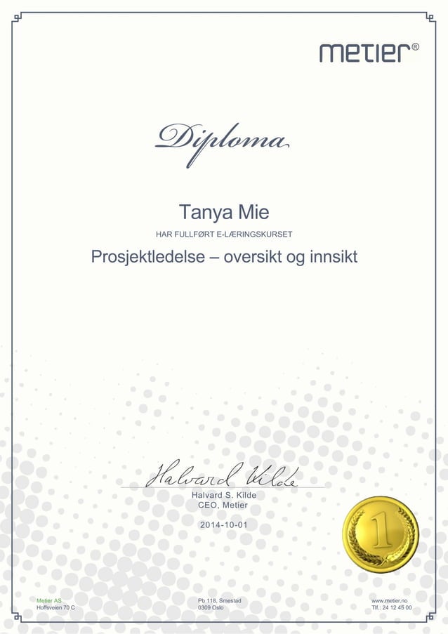 Diploma prosjektledelse | PDF