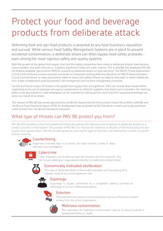 PAS 96 Food and Drink Defence Brochure | PDF