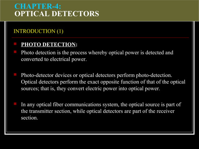 fiber-optics-communications-optical-detectors | PPT | Cameras and ...