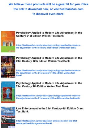 Psychology Applied to Modern Life Adjustment in the 21st Century 11th ...