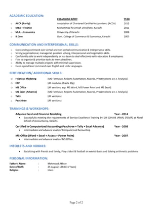 Asim Mehmood CV | PDF
