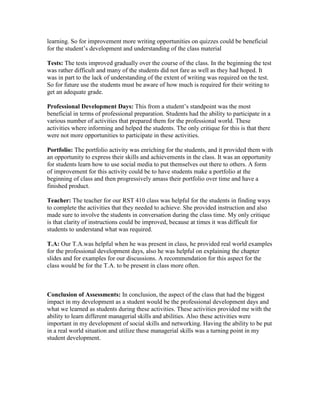 Writing Assignment 10 Feedback Memo | PDF