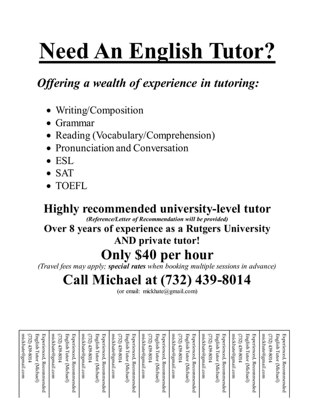Need An English Tutor | PDF