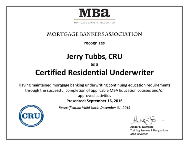 CRU Recert - J. Tubbs | PDF