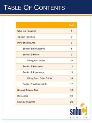 SNHU COCE Resume Guide | PDF