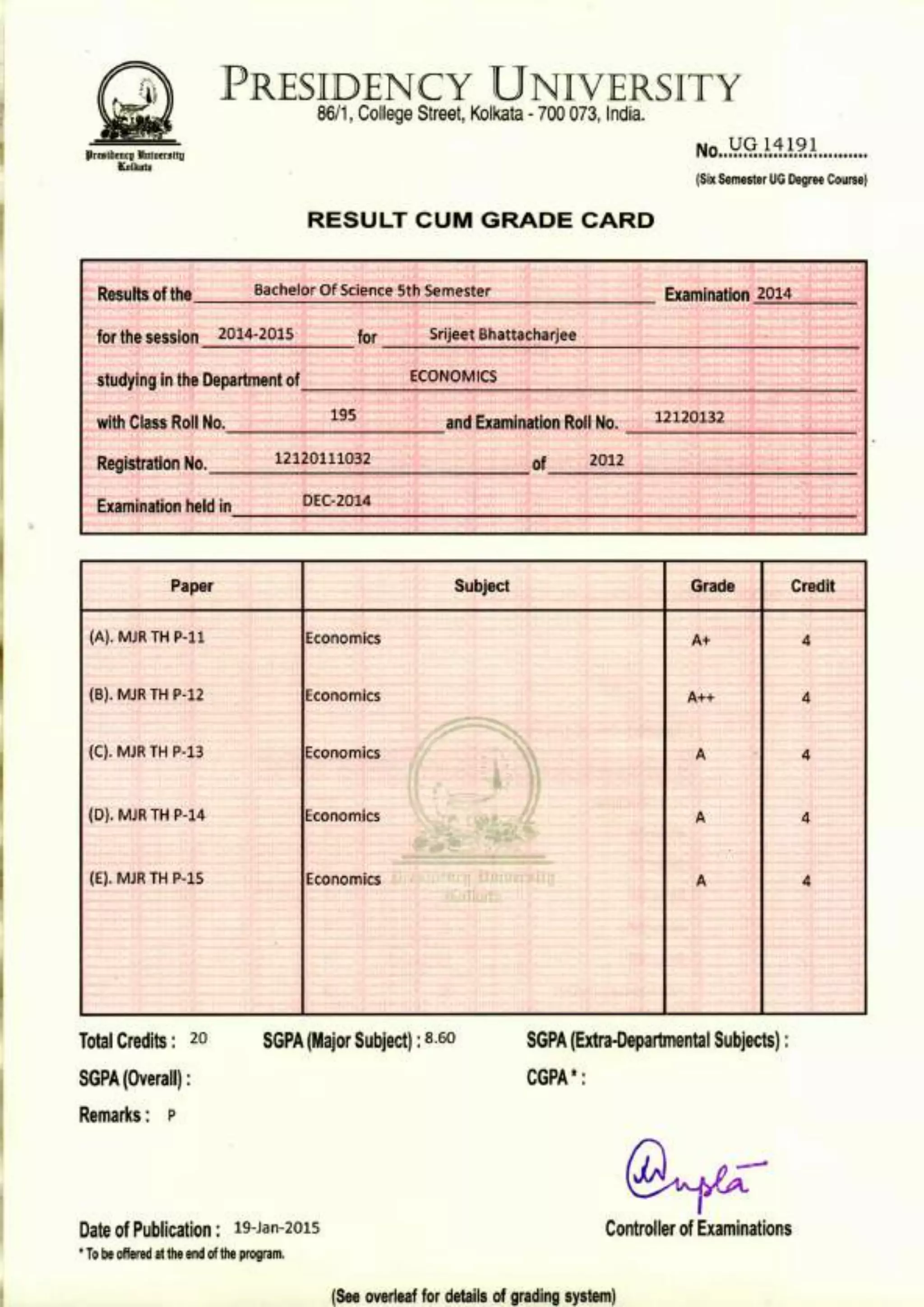 Graduation Marksheets | PDF