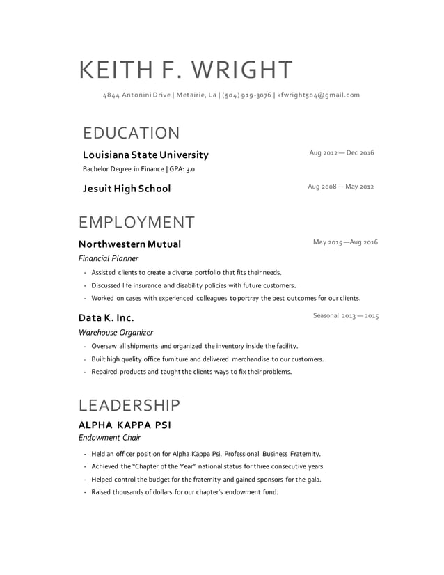 Keith F Wright Resume | DOCX