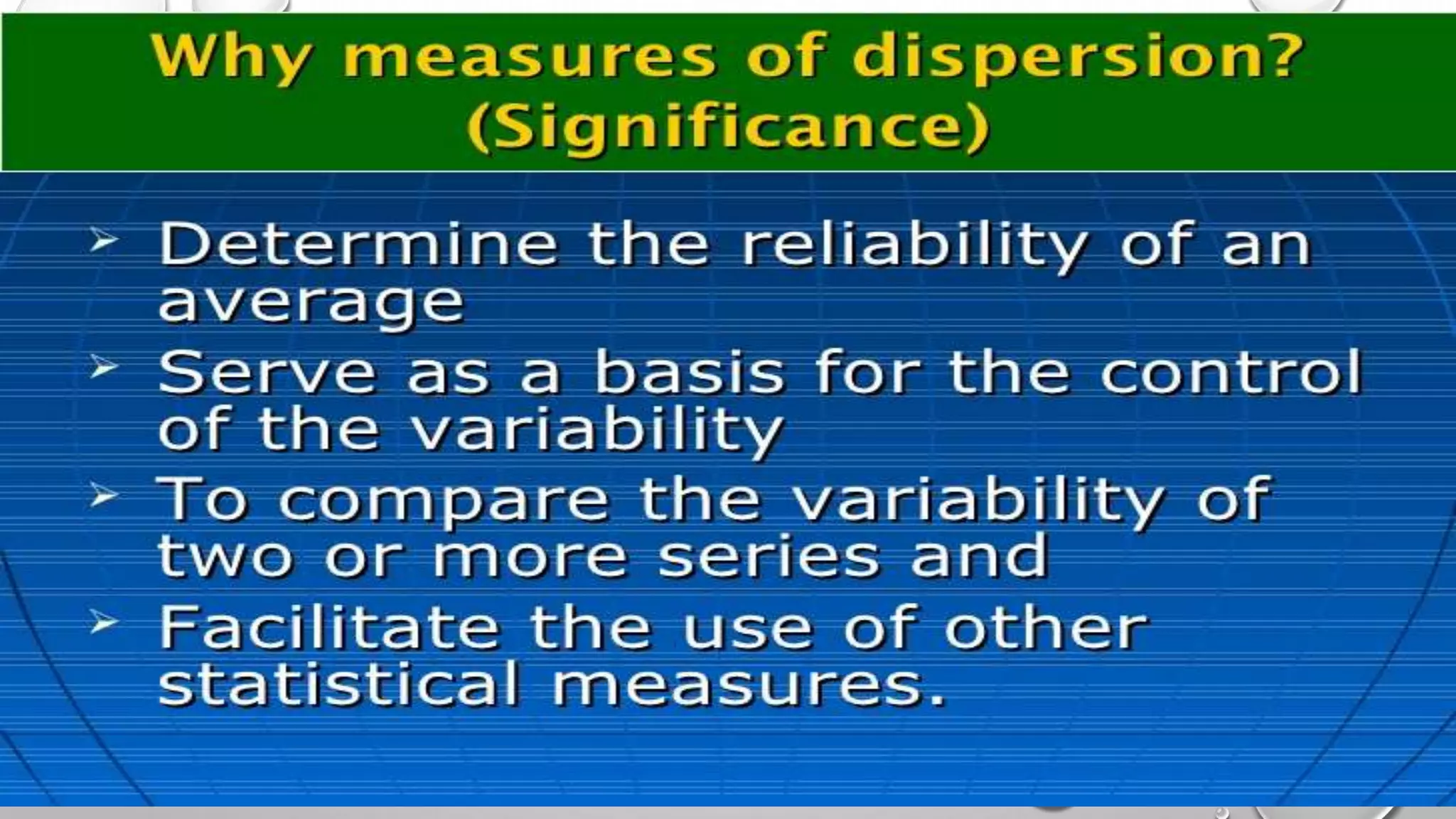 Measures of Dispersion (range, quartile deviation, mean deviation) | PPT