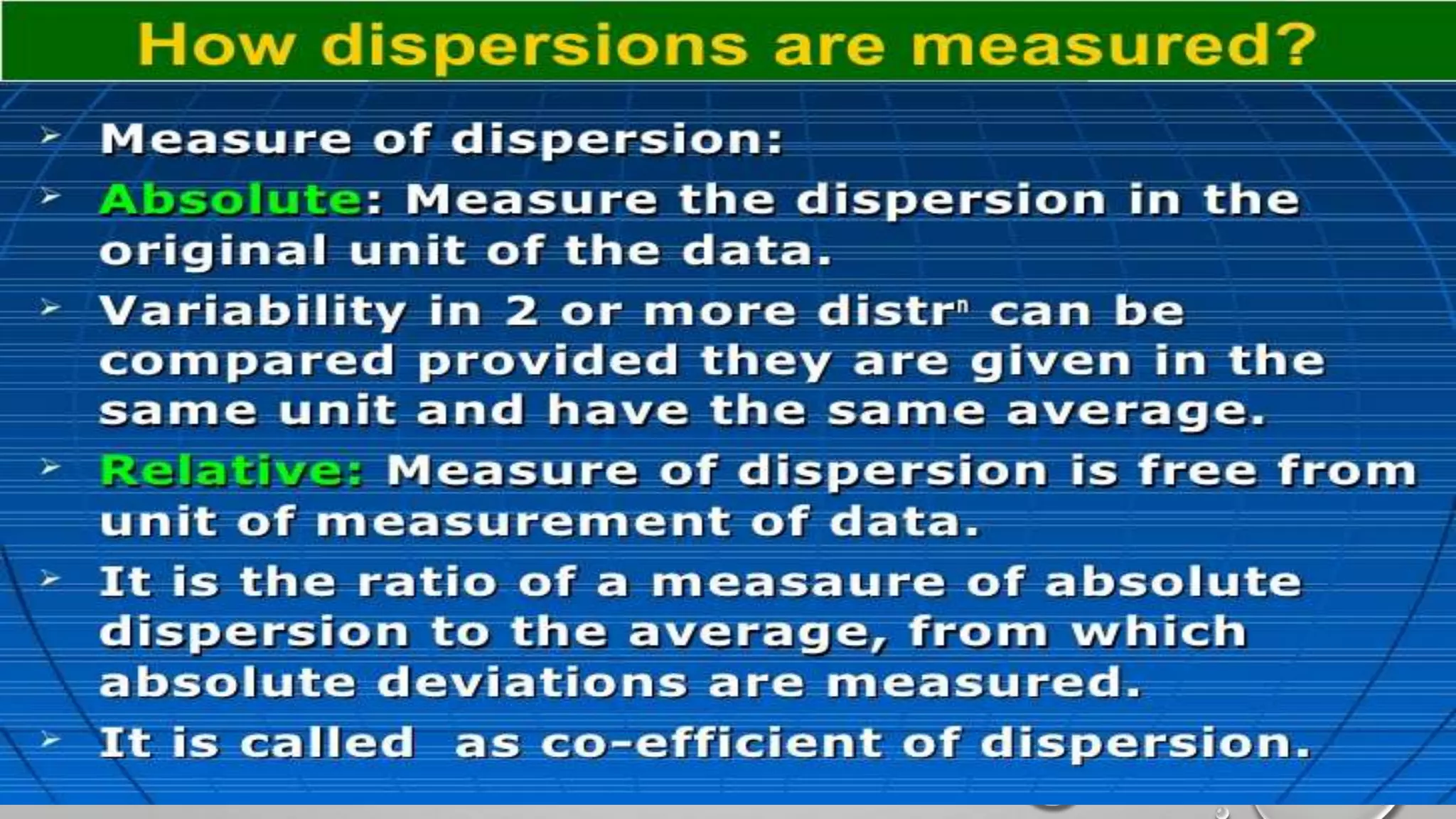 Measures Of Dispersion Range Quartile Deviation Mean Deviation Pptx