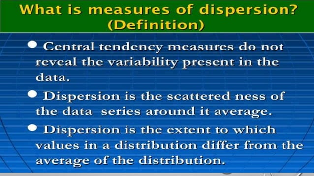 Measures Of Dispersion Range Quartile Deviation Mean Deviation Ppt