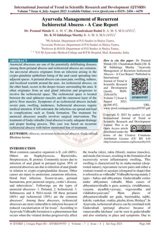 Ayurveda Management of Recurrent Ischiorectal Abscess A Case Report | PDF