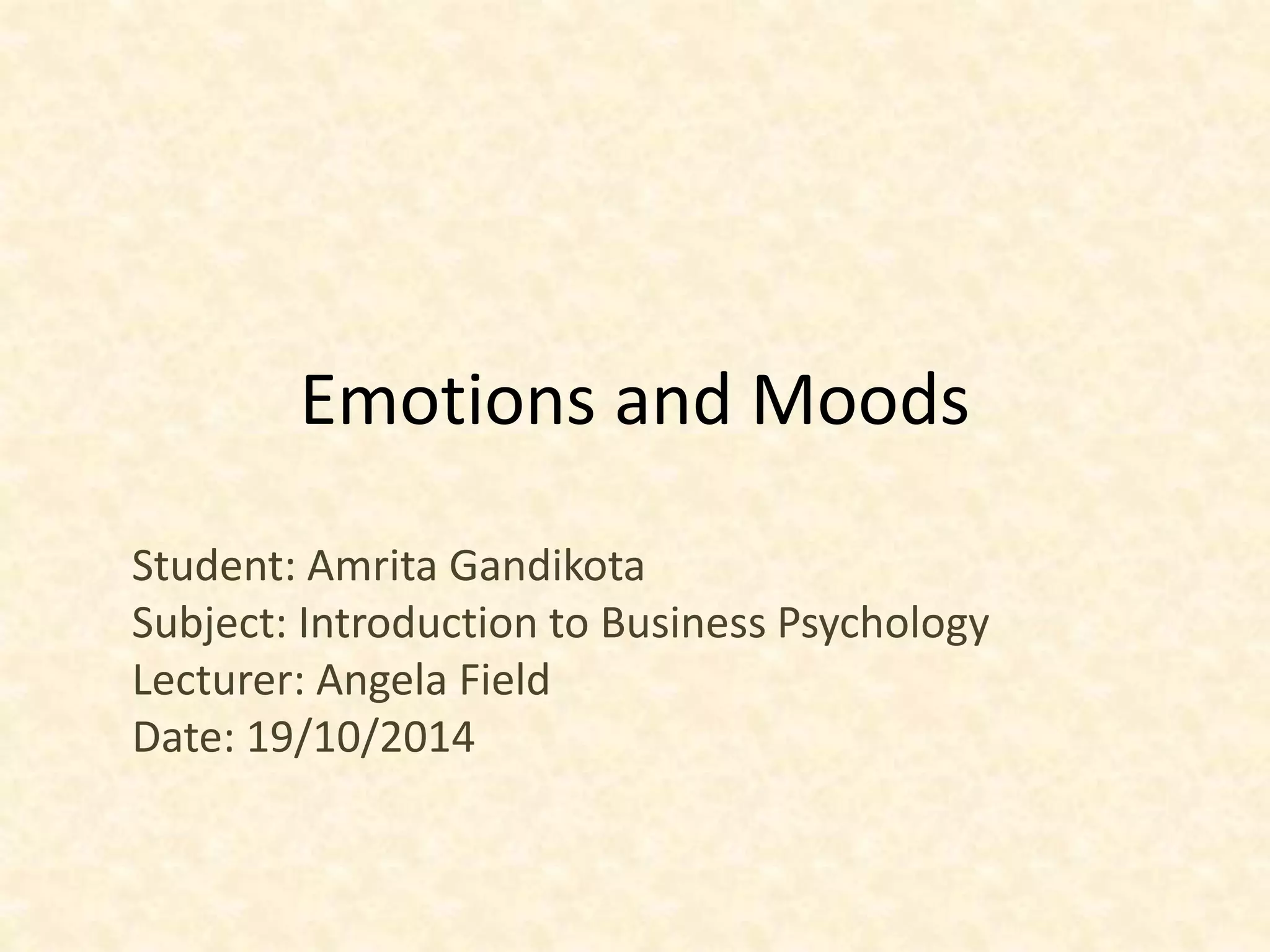 Emotions and Moods | PPTX