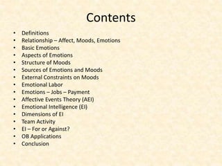 Emotions and Moods | PPTX