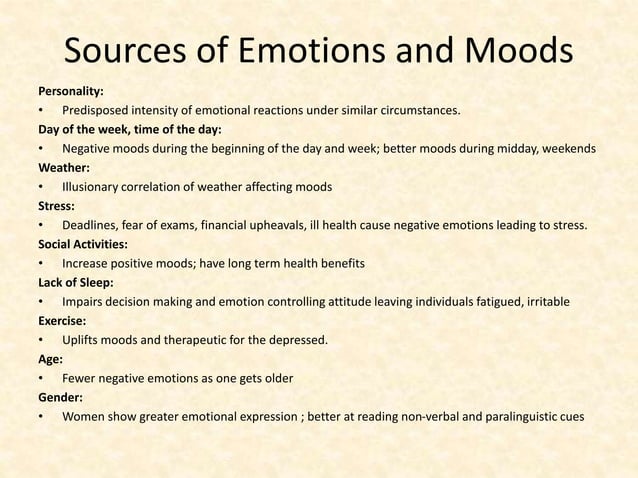 Emotions and Moods | PPTX