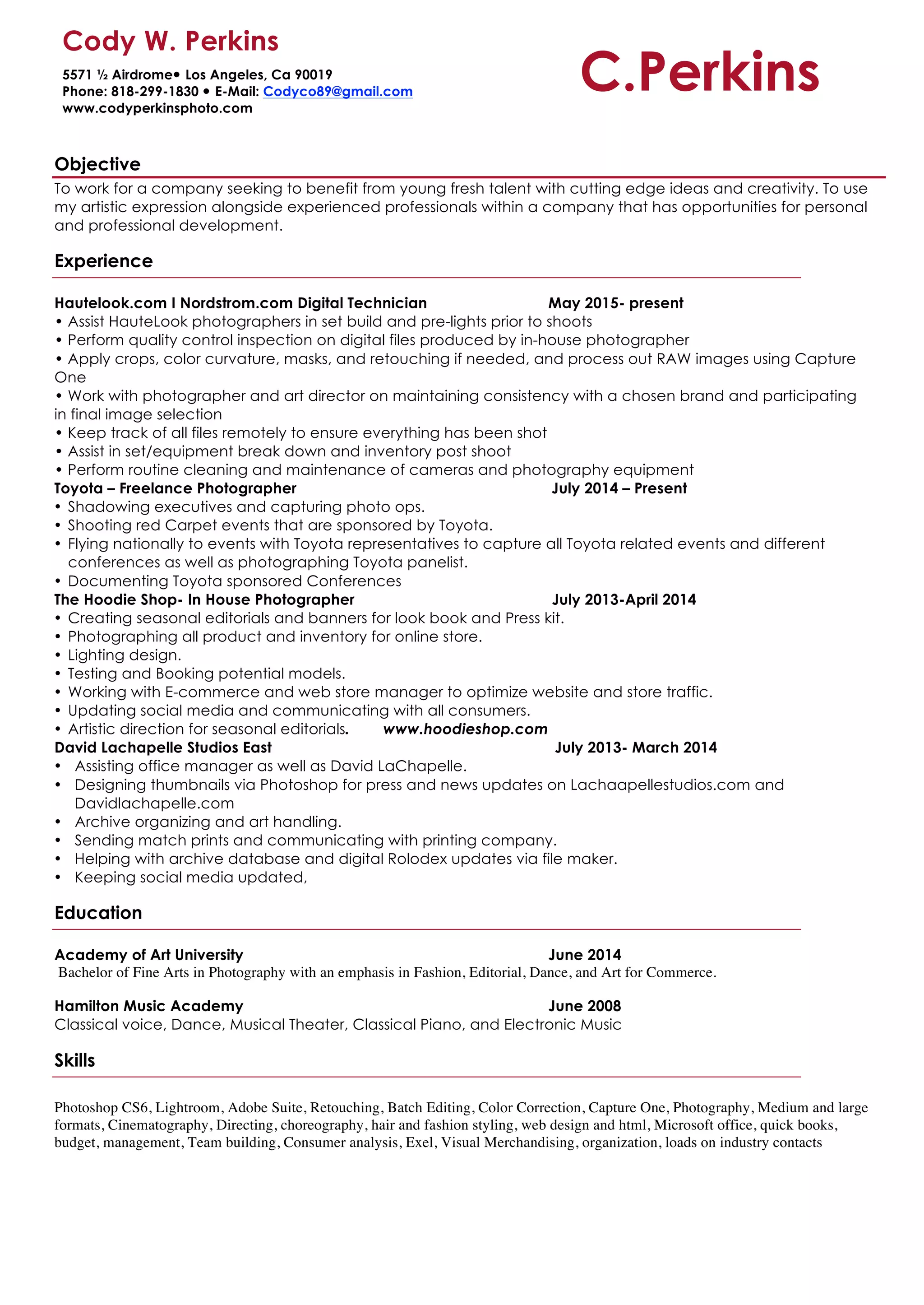 Cody Perkins Resume | PDF