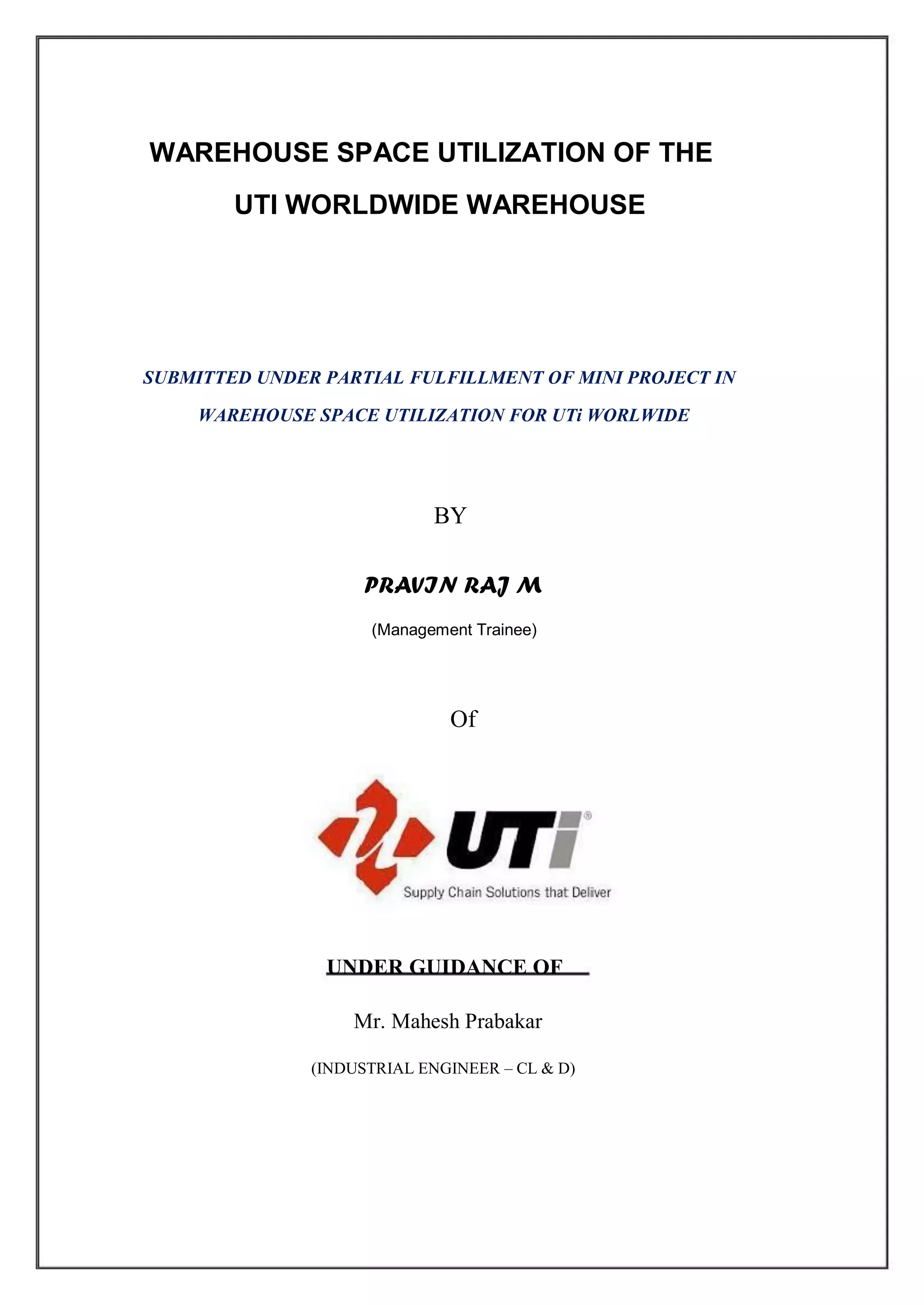 Warehouse Space Utilization Pdf